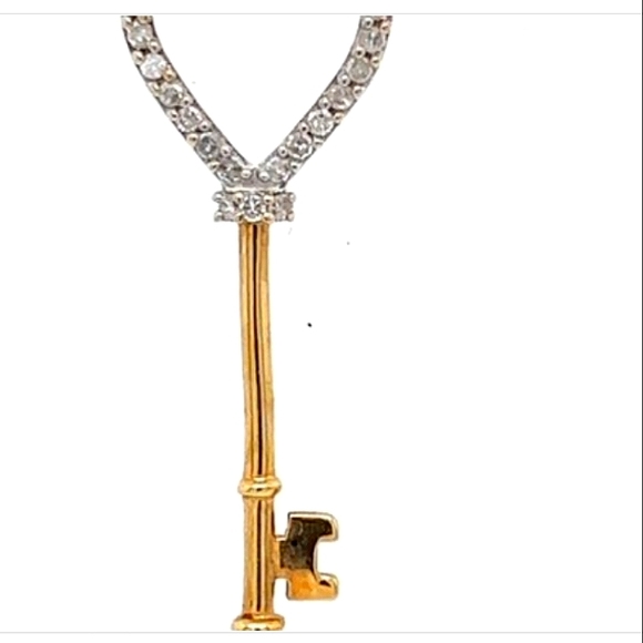 Diamonds Gold 🥇🪙 Key | Jewelry | Diamond K Yellow Gold Keyheart Pendant ...
